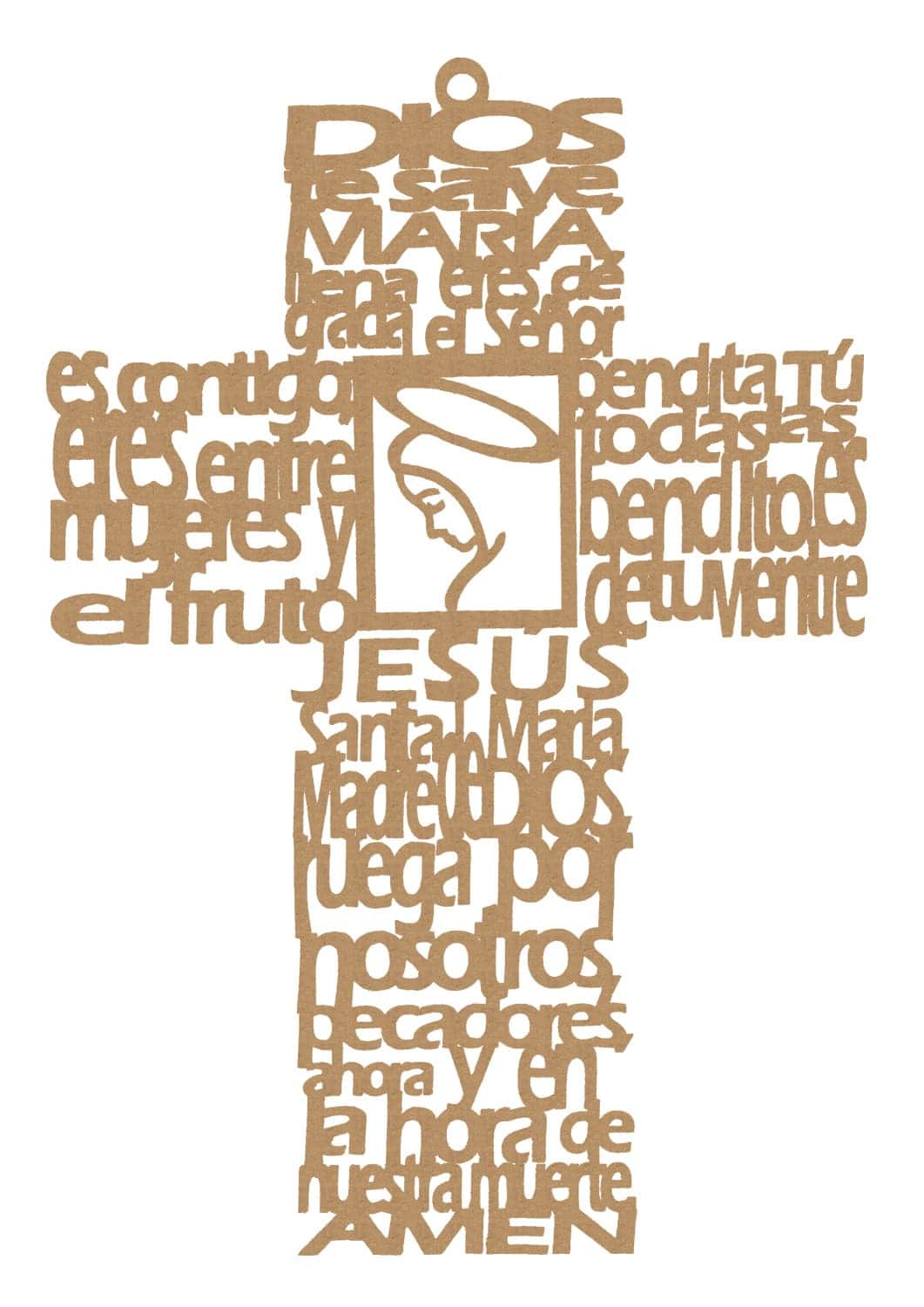 MIAU | Cruz con Oración del Ave María | Religioso